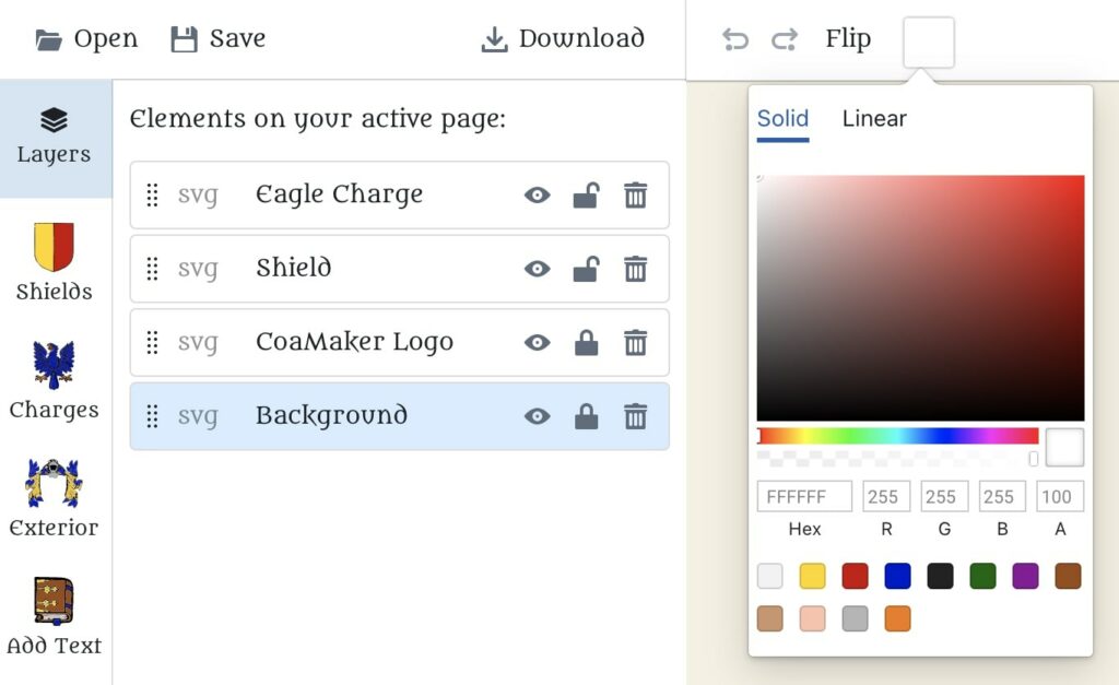 User Guide for the Coat of Arms Maker