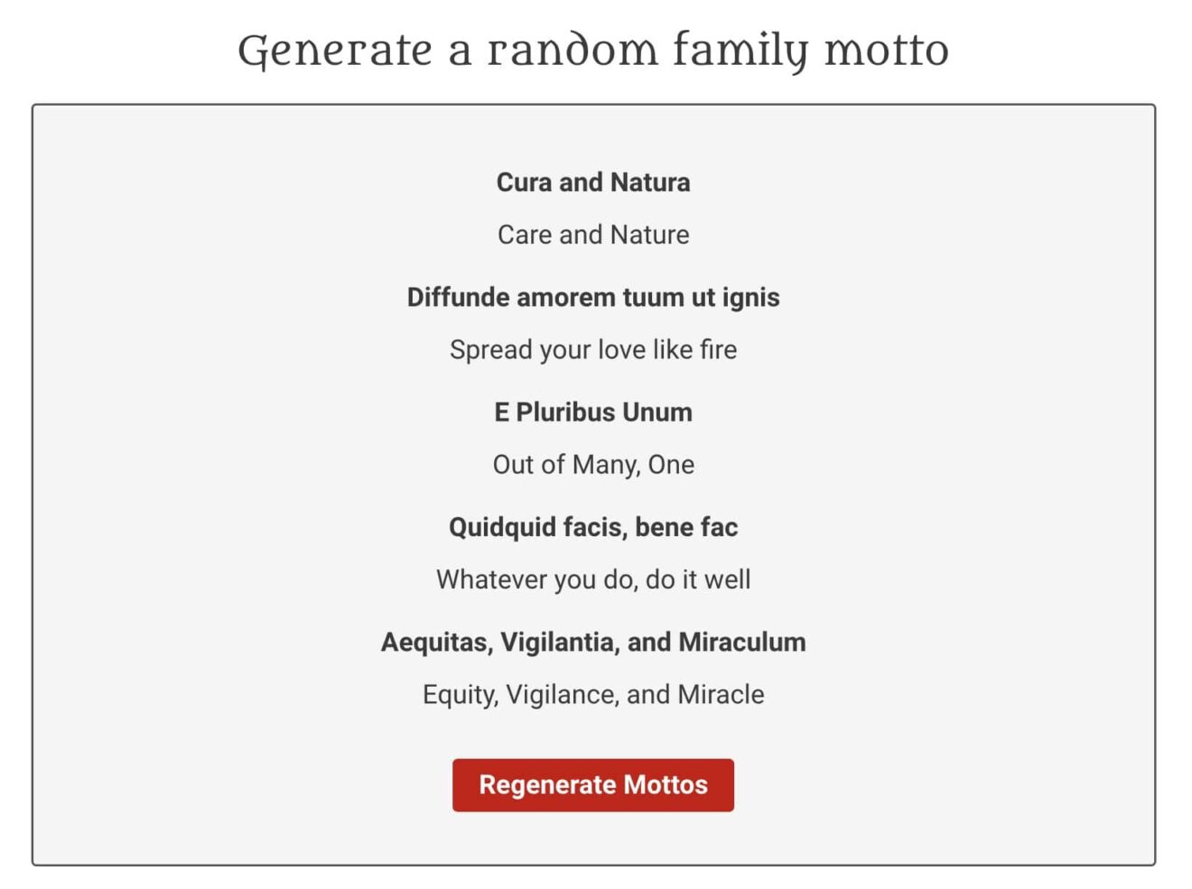 Family Motto Generator - CoaMaker