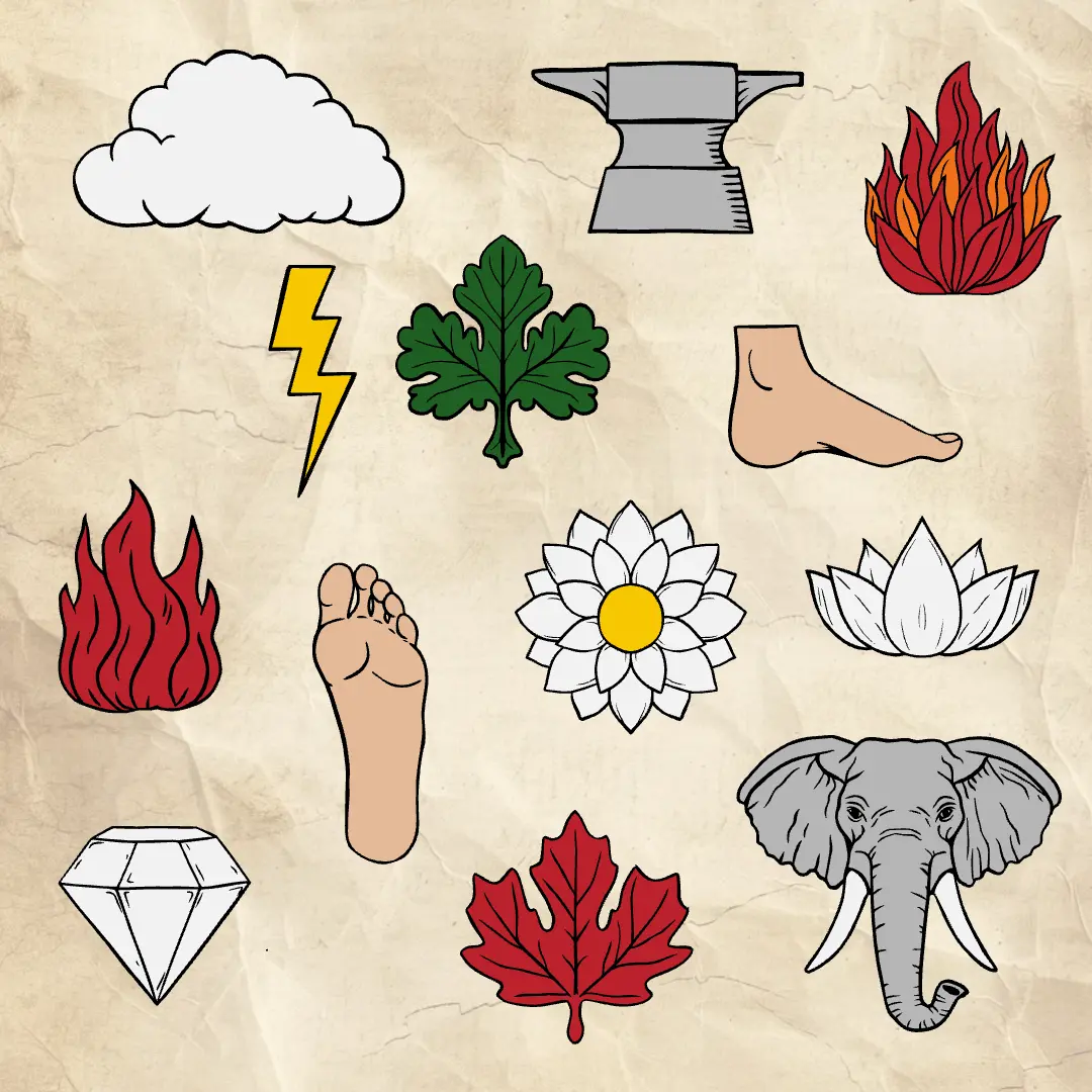 13 New Symbols: Lotus, Feet, Elephant Head & More - CoaMaker